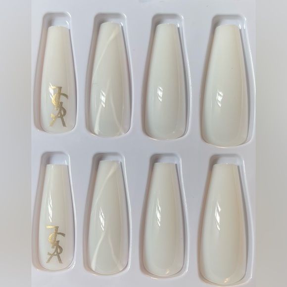 unbranded | Makeup | 24pc Luxury Press On Nail Kit Marble Ysl Decal ...